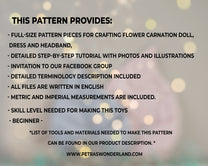 Mini Flower Carnation Doll - PDF sewing pattern and tutorial – Petras ...