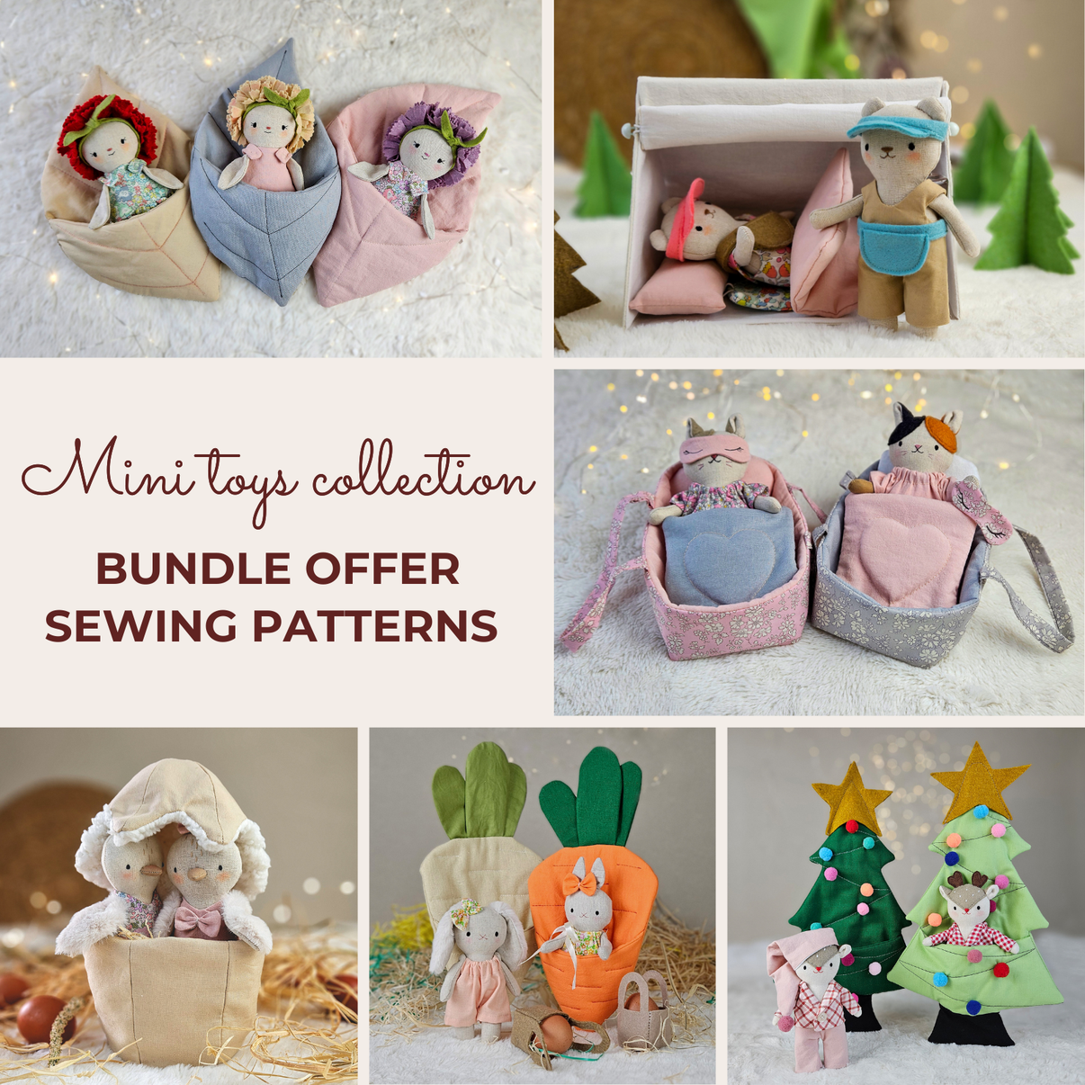 Mini Toys Bundle - PDF sewing pattern and tutorial – Petras Wonderland