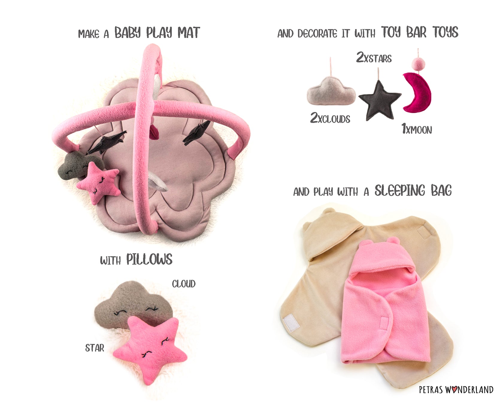 Play Mat And Sleeping Bag For Newborns- PDF sewing pattern and tutorial ...