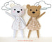 Set of 3 Woodland Friends Bunny, Bear and Fox - PDF sewing patterns and ...